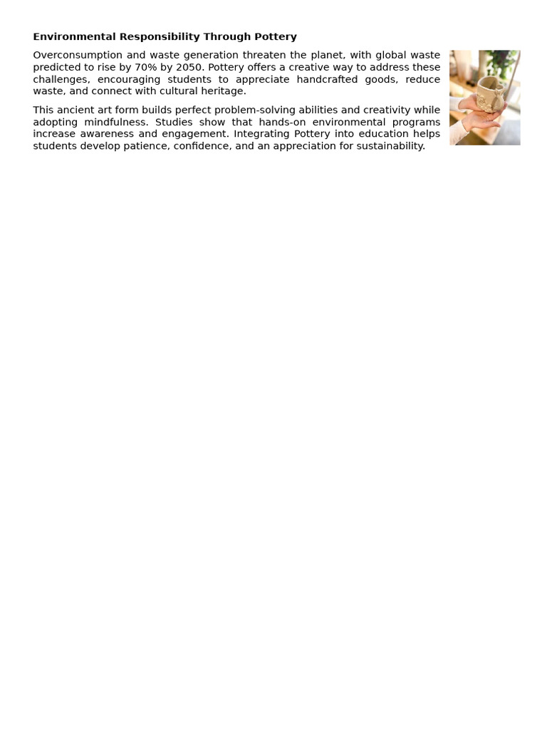 Environmental Responsibility Through Pottery | PDF
