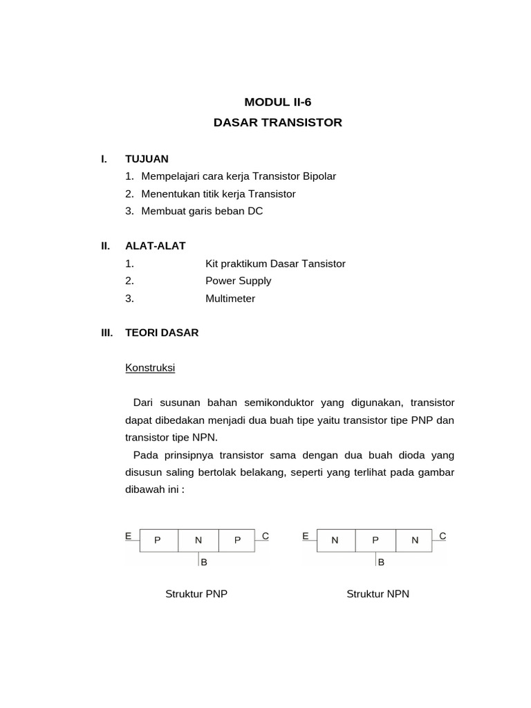 Dasar Transistor (Tugas) | PDF