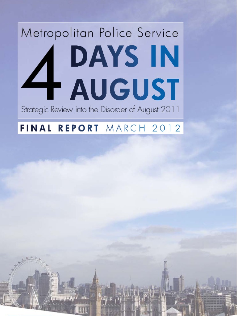 Metropolitan Police Service Report (4 Days in August) | PDF | Police ...