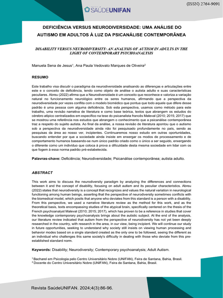 Neurodiversidade e Autismo em Adultos | PDF | Autismo | Síndrome de ...