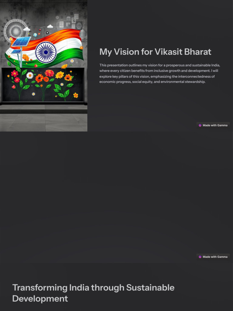 My-Vision-for-Vikasit-Bharat-1 | PDF | Sustainability | Sustainable Energy