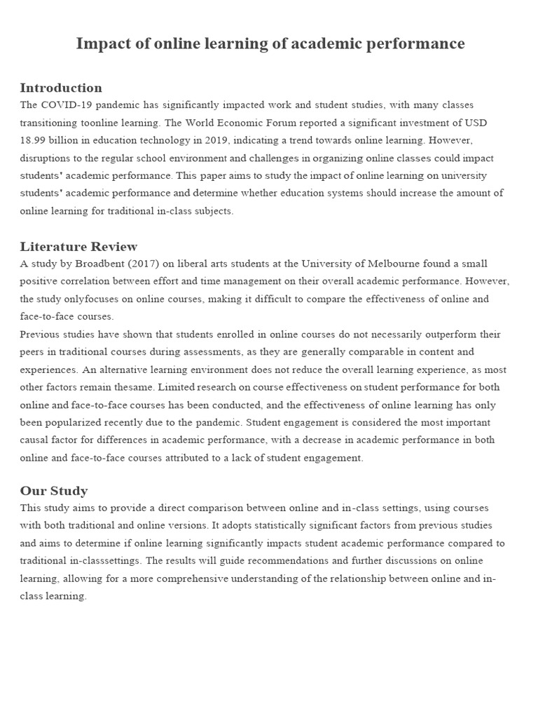 Impact of Online Learning of Academic Performance Copy-Merged | PDF ...