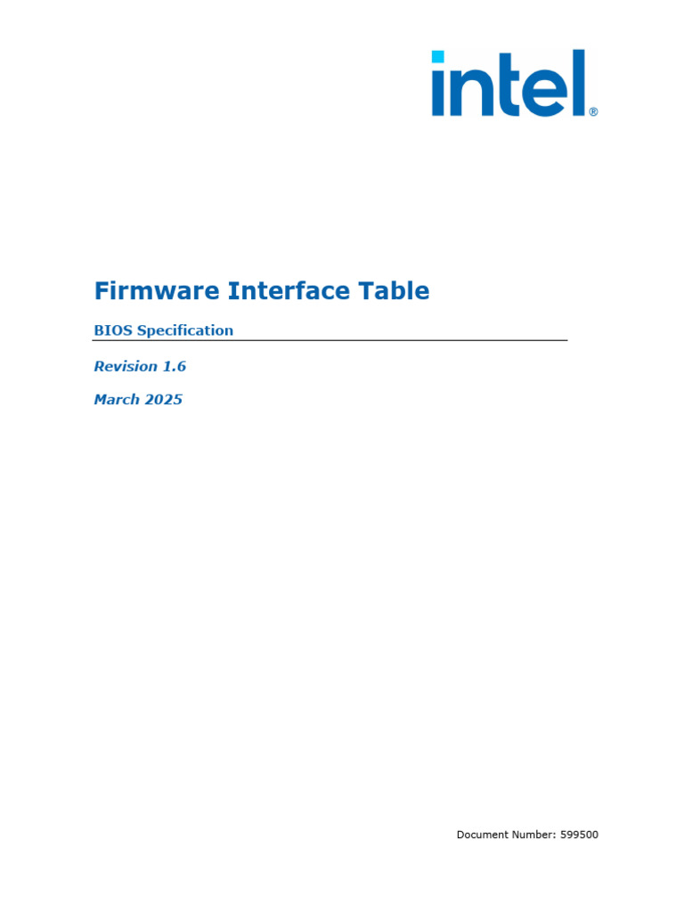 FW Interface Table BIOS Spec Rev1p6 | PDF | Bios | Booting