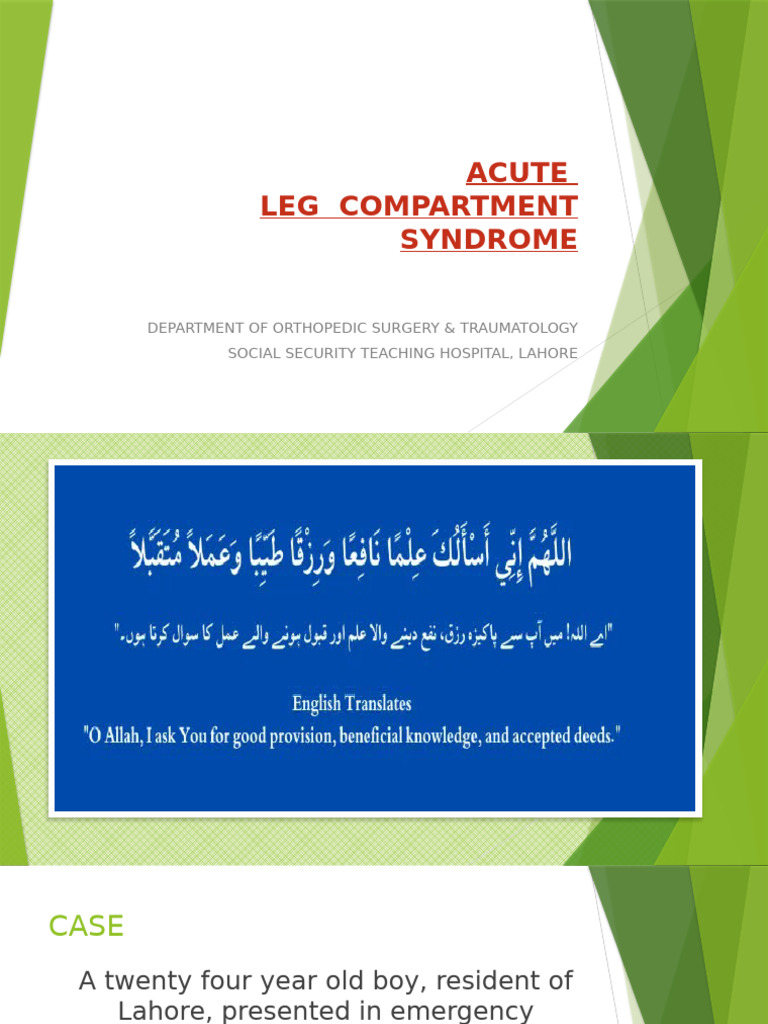 Acute Leg Compartment Syndrome Case Study | PDF | Paresthesia | Wound