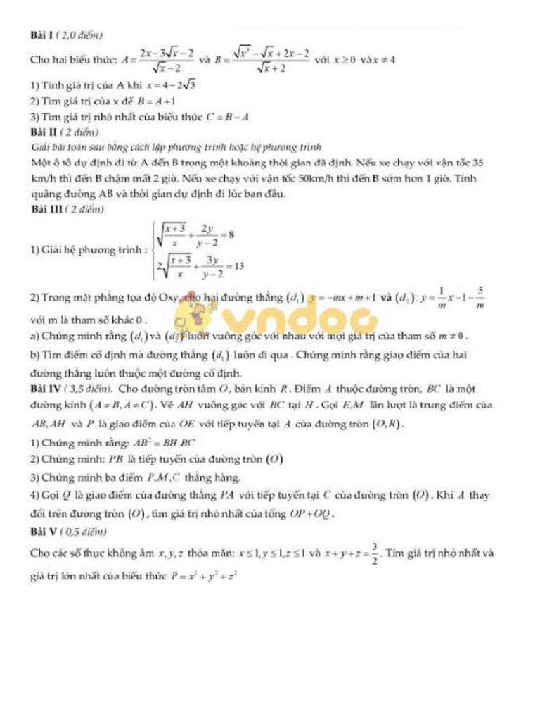 Toán 10 Phan Đình Phùng | PDF