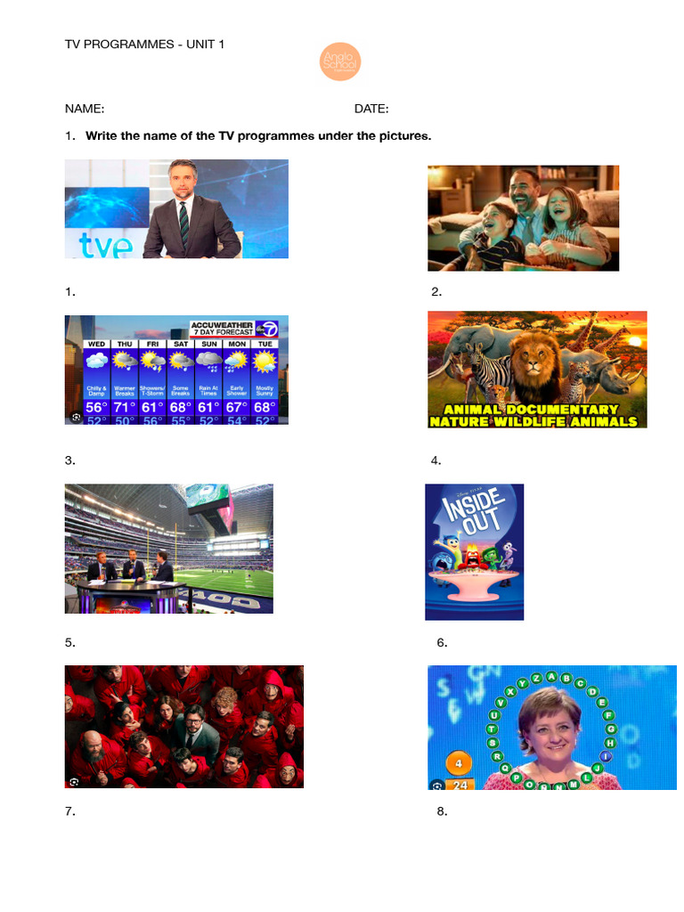 TV Programmes Unit 1 Activities Guide | PDF
