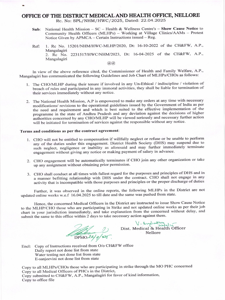 Show Cause Notice for MLHPs in Nellore | PDF | Medical Specialties ...