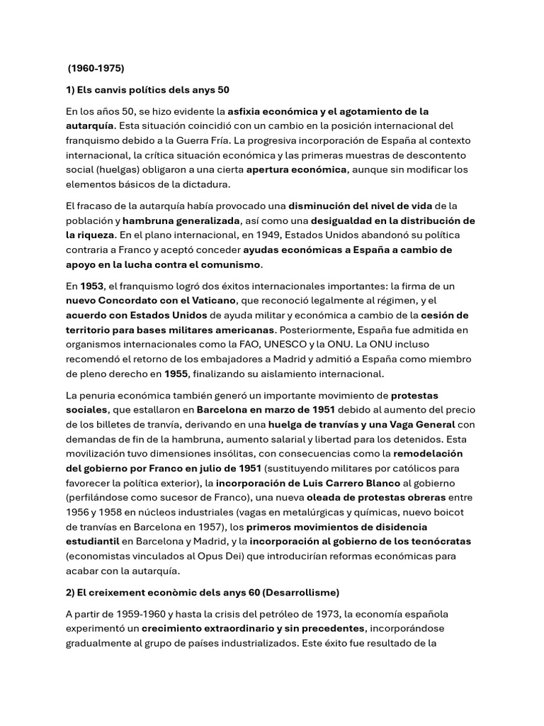 Resum Franquisme 2 | PDF | España franquista | Francisco franco