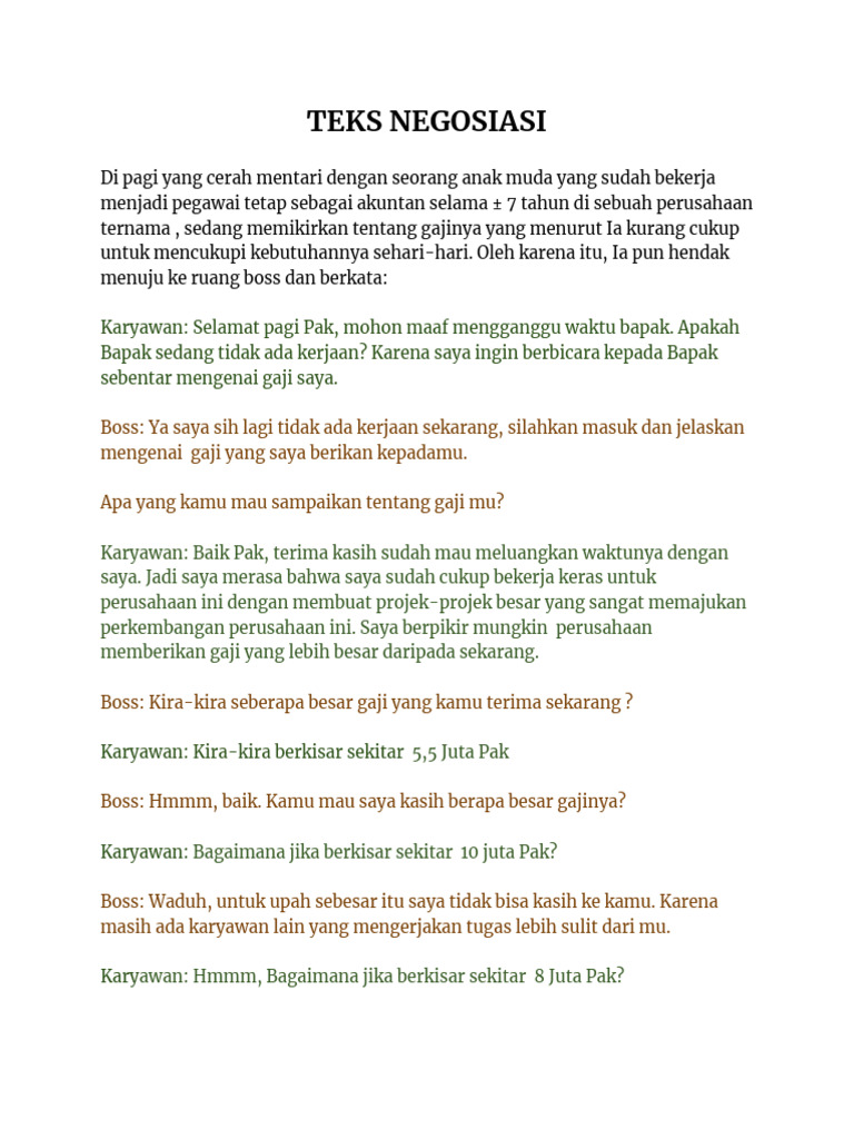 Teks Negosiasi | PDF