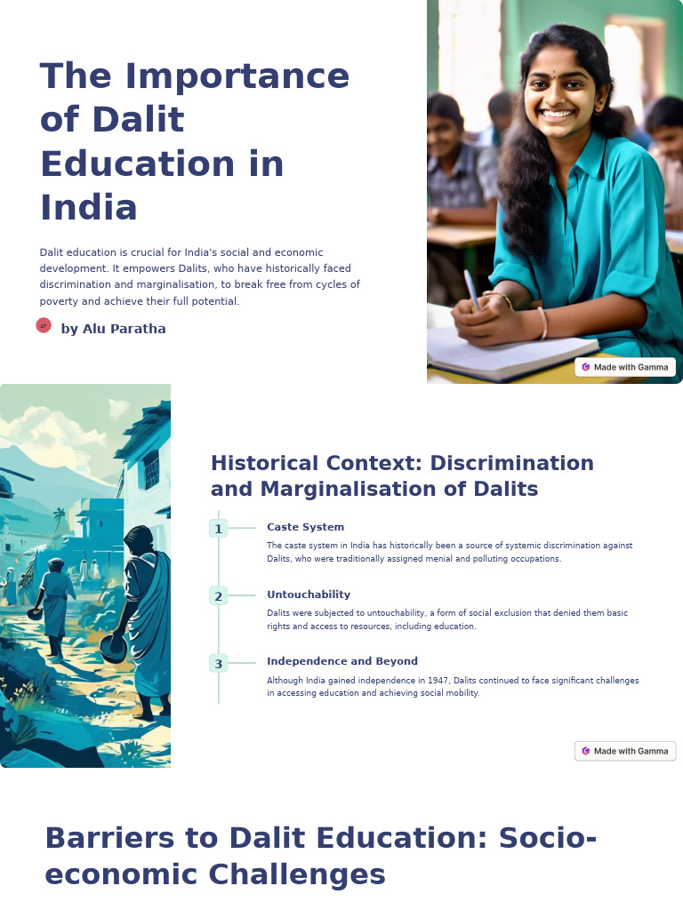 Importance of Dalit Education in India | PDF | Dalit | Empowerment