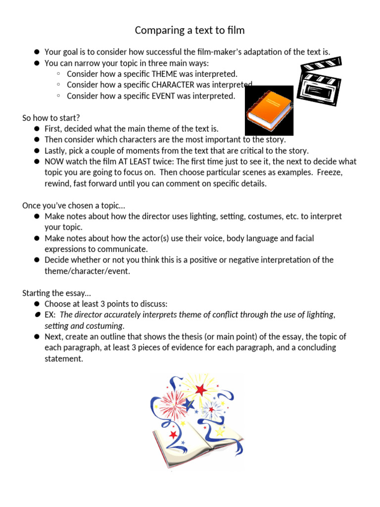 Comparing a Text to Film[1] | PDF | Essays | Human Communication
