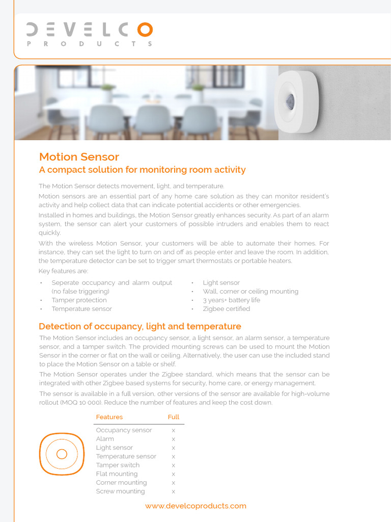 Motion Sensor Datasheet v30 | PDF | Equipment | Tools