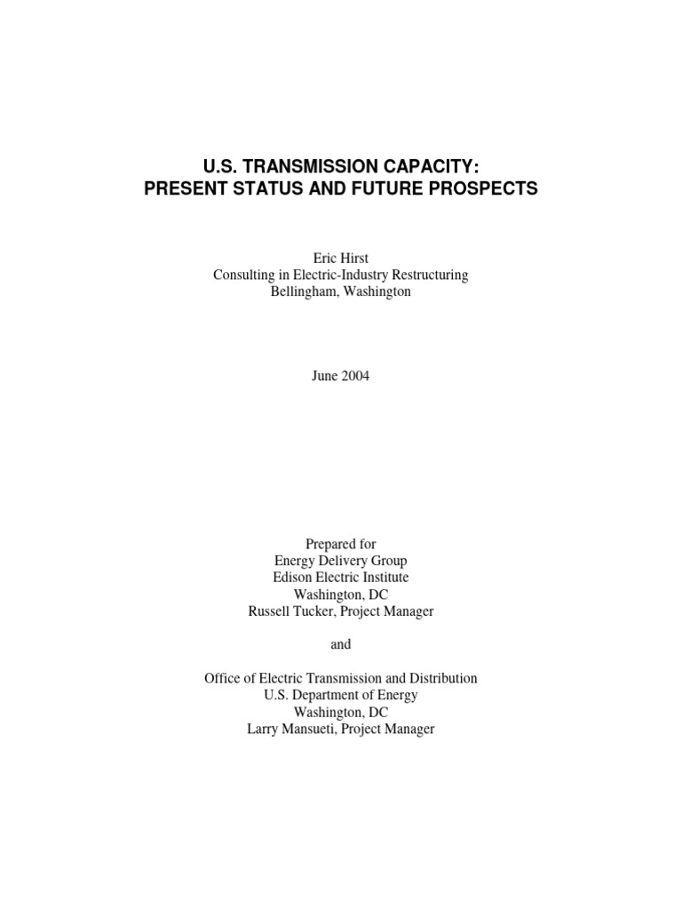 U.S. Transmission Capacity Overview | PDF | Electric Power Transmission ...