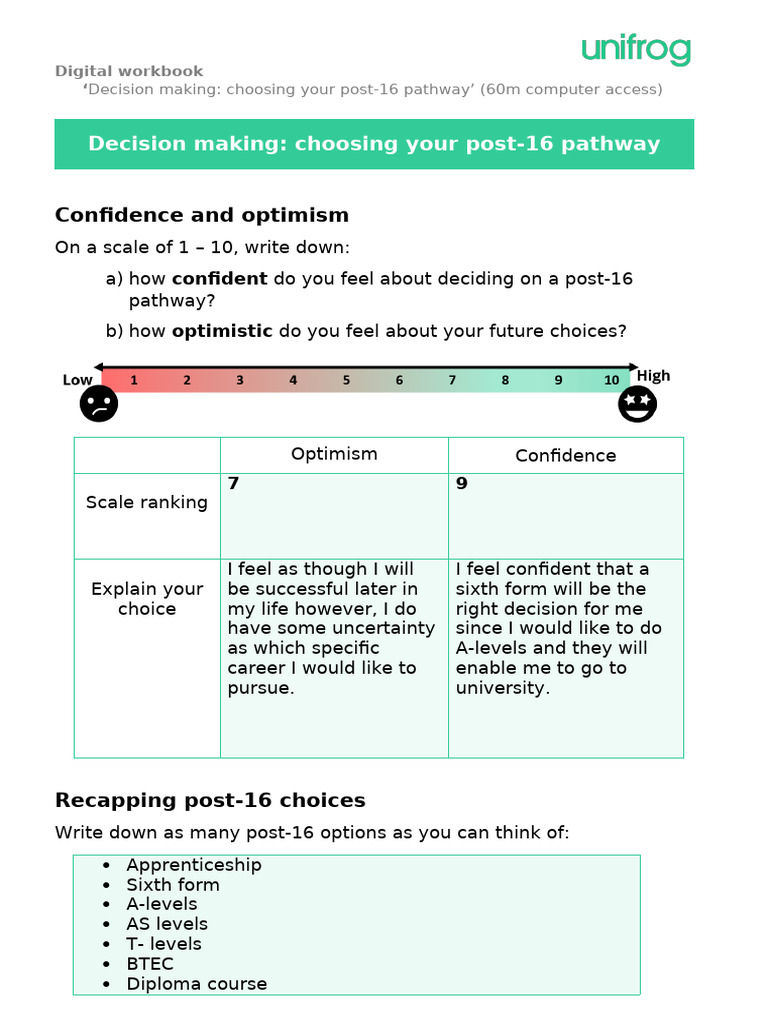 Decision_making_choosing_your_post_16_pathway_digital_workbook L2 | PDF ...