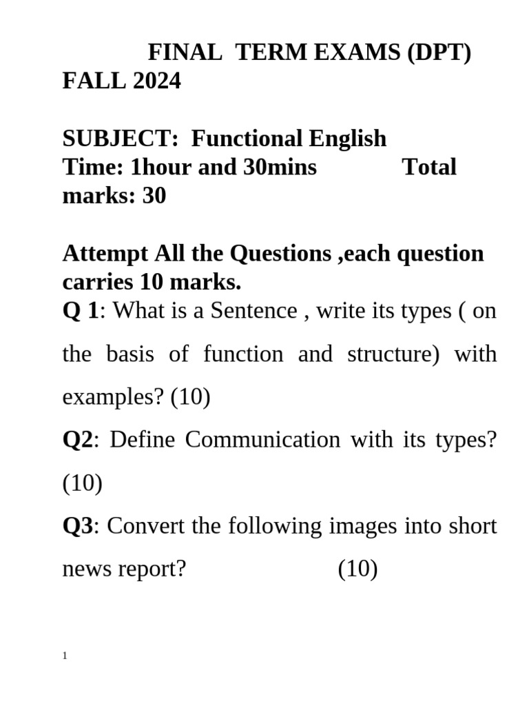 Functional English New 1 | PDF