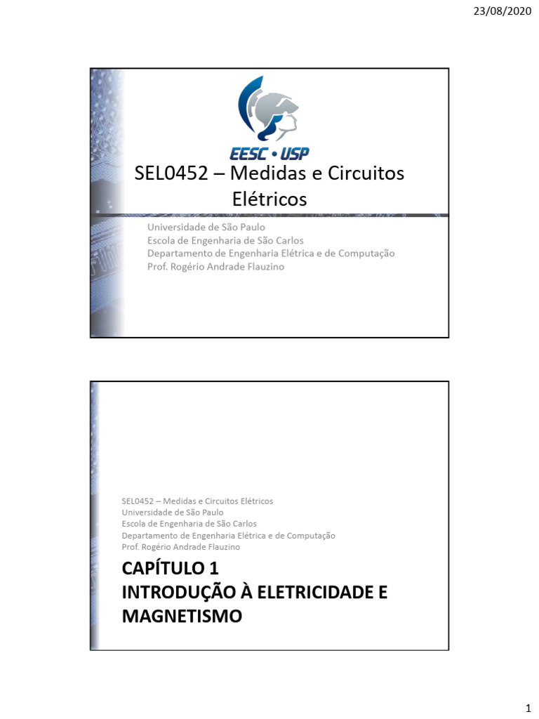SEL0452 - Medidas e Circuitos Elétricos CAP01 RAF20200823A | PDF | Rede elétrica | Eletricidade