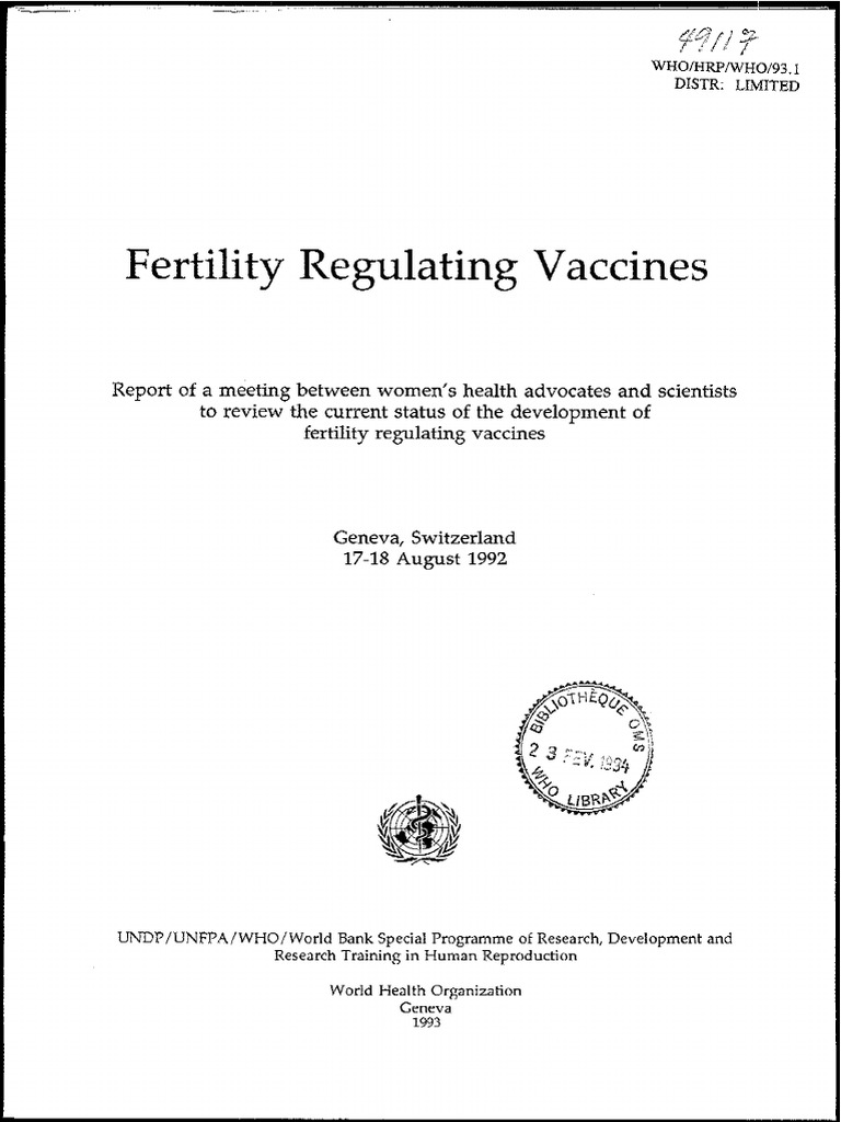 WHO HRP WHO 93.1 Fertility Regulating Vaccines | PDF