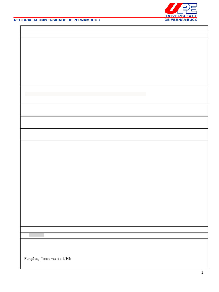 PLANO DE ENSINO - Cálculo Dif Int em Uma Variável 2025-1 | PDF | Derivado | Integrante