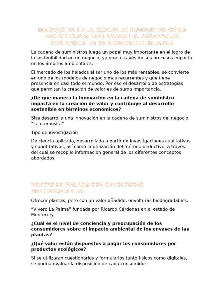 Innovacion en La Cedena de Suministro Como Factor Clave para Lograr El ...