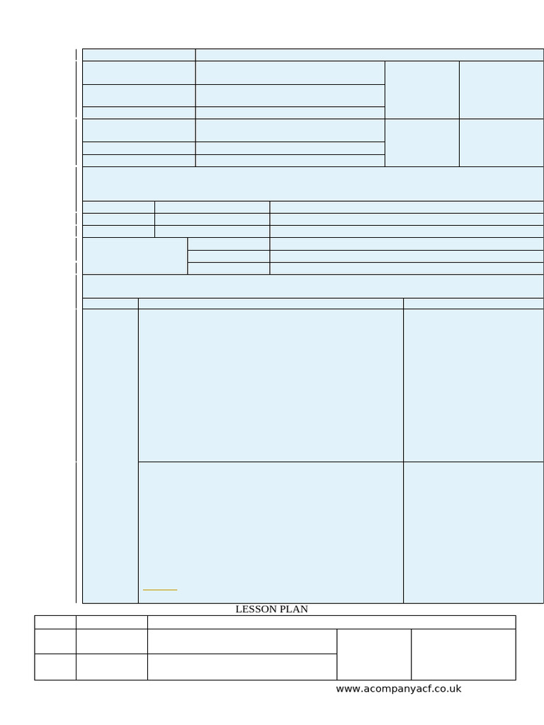 Blank Lesson Plan | PDF
