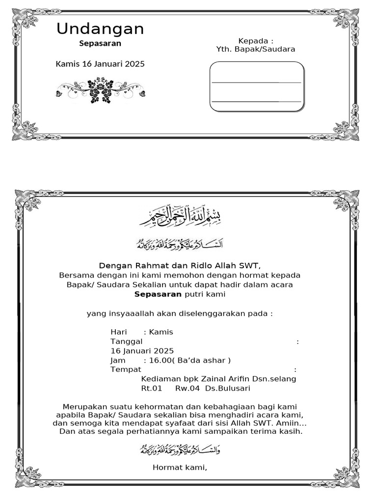 Und. Kirim Doa & Aqiqah | PDF