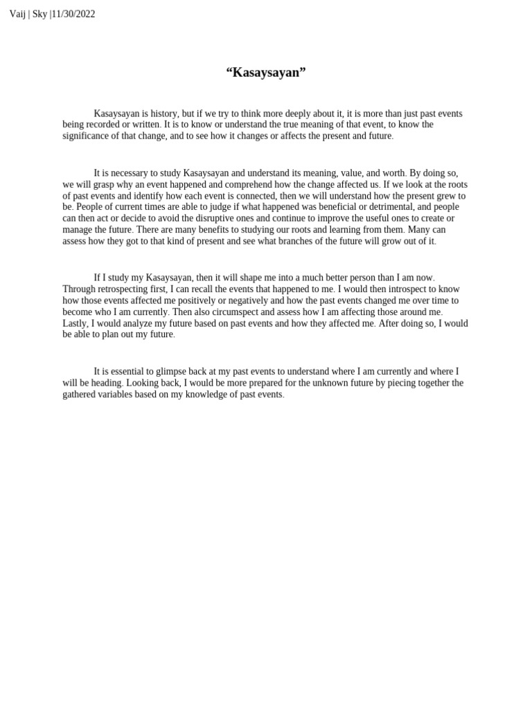 Vaij Kasaysayan | PDF