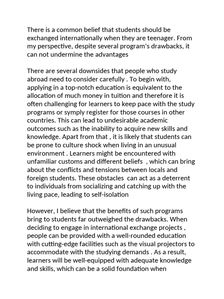 Student Exchange | PDF
