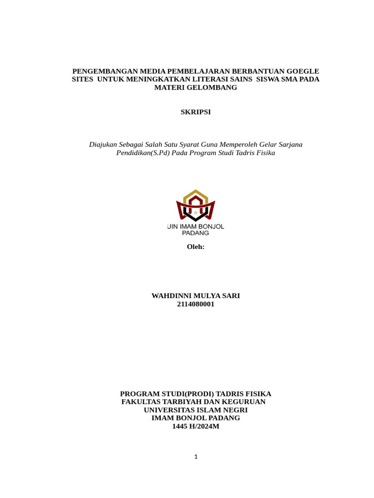 -001-wahdinni-proposal_skirpsi-dini revisi-1 | PDF