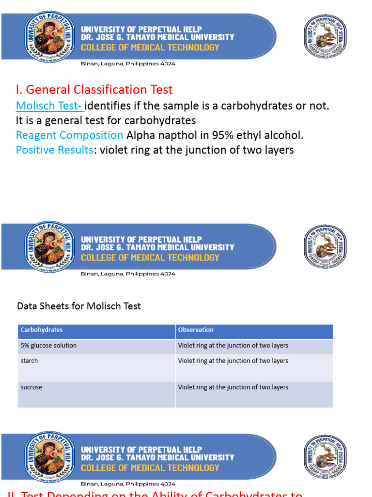 CARBOHYDRATES LAB For Medical Technology 2024-1 | PDF | Carbohydrates ...
