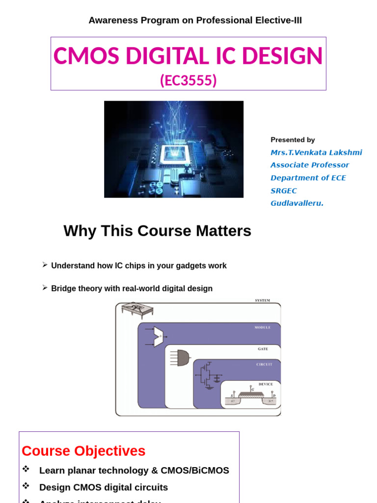 PE IV-CMOSDICD Awareness | PDF | Cmos | Electronic Circuits