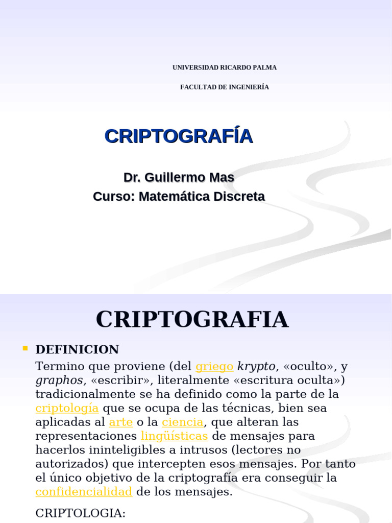 Criptografia FIIS UNAC | PDF | Criptografía | Clave (criptografía)