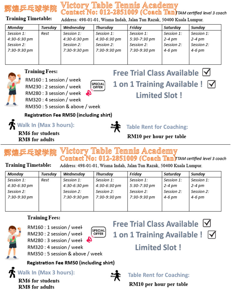 Training Timetable Split2-1 | PDF