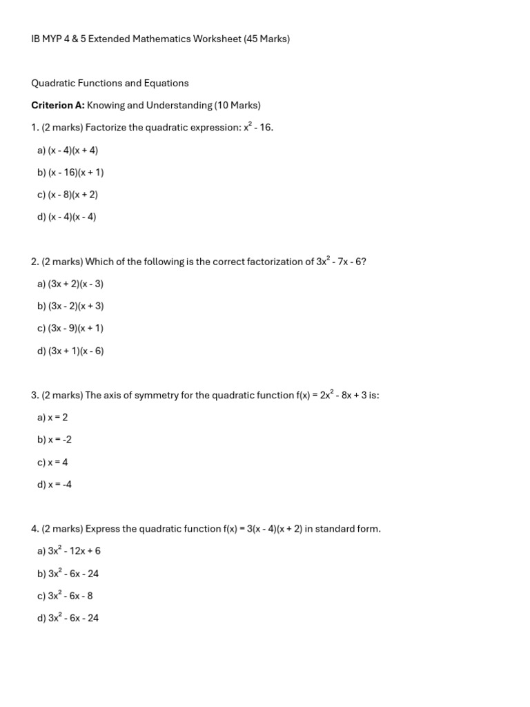 Practice Questions Quadratics 2 PDF | PDF | Quadratic Equation | Mathematical Objects