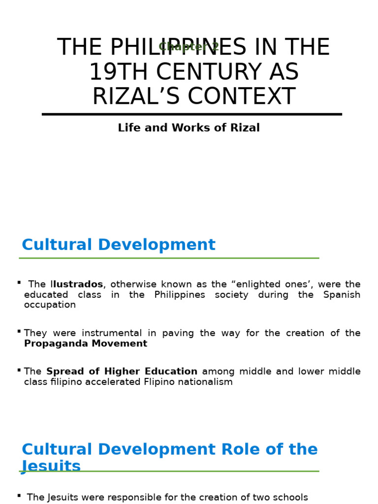 Rizal's Context: 19th Century Philippines | PDF | Spanish East Indies | Philippines