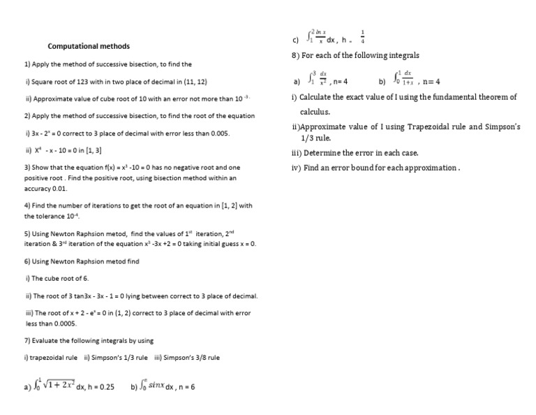 Computational Method Numerical Integration | PDF