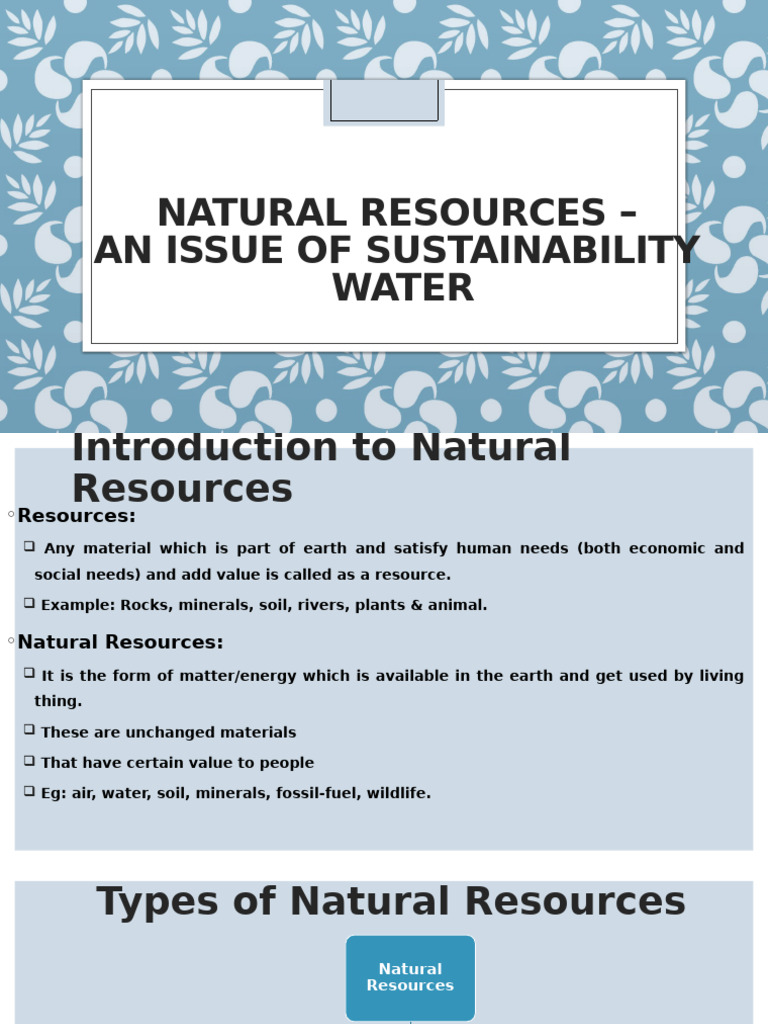 Natural Resource - Water | PDF | Indus River | Renewable Resources