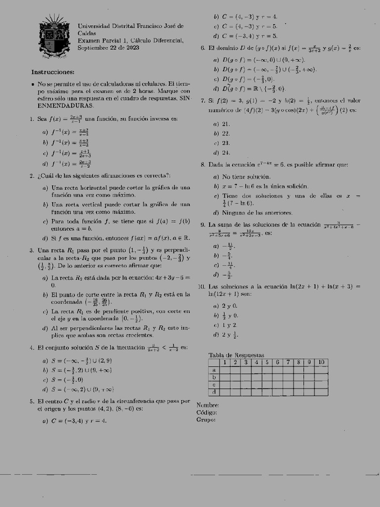 Examenes Conjuntos Varios Años | PDF