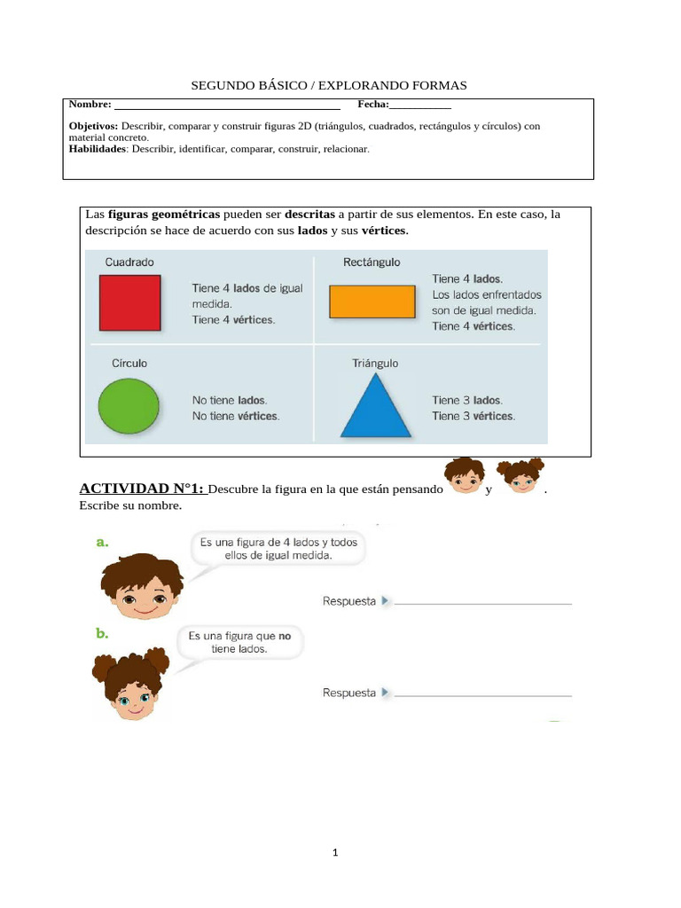 Actividades Geométricas para Segundo Básico | PDF
