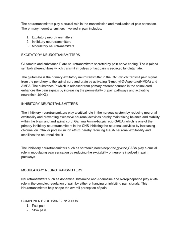 The Neurotransmitters Play A Crucial Role in The Transmission and ...