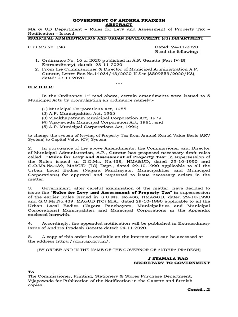 Property Tax Rules in Andhra Pradesh | PDF | Property Tax | Taxes