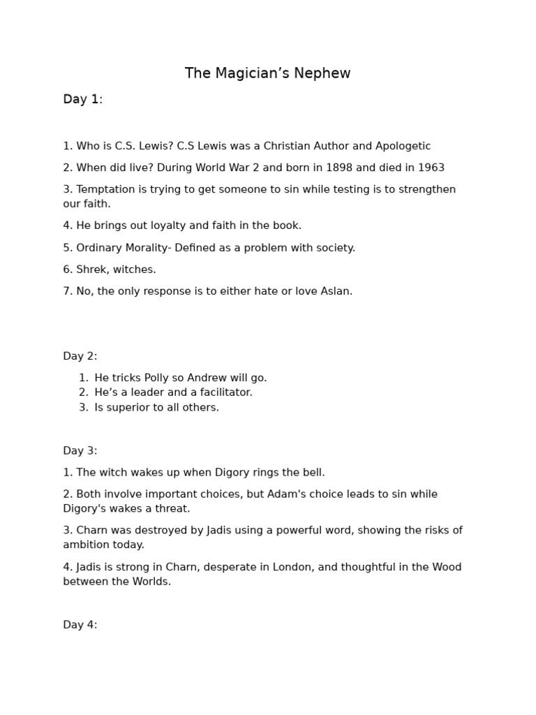 The Magician's Nephew | PDF