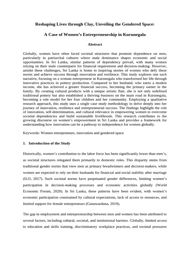 Reshaping Lives Through Clay-Edited | PDF | Entrepreneurship | Empowerment