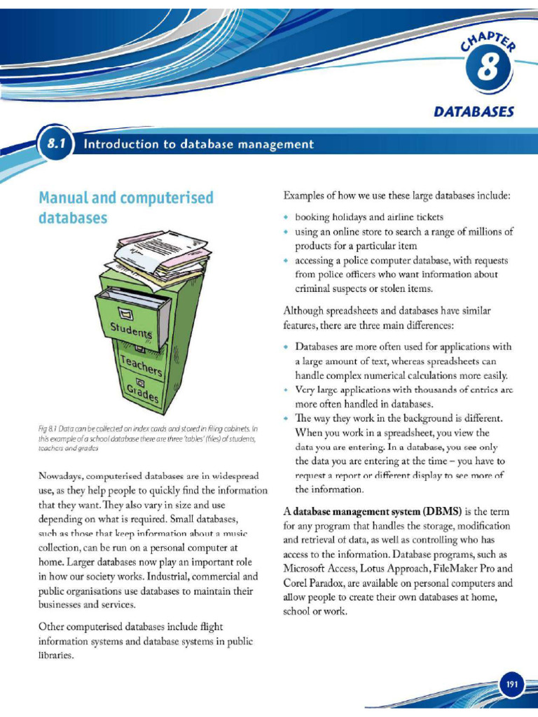 Chapter 8 Databases | PDF
