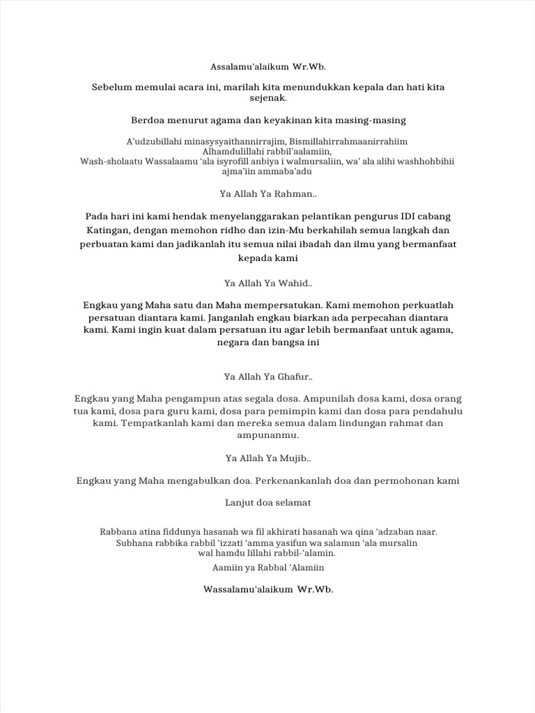 PDF Doa Pembukaan Family Gathering | PDF