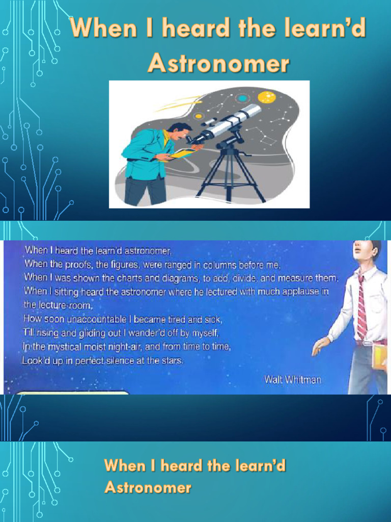 Analyzing "When I Heard the Learn'd Astronomer" | PDF | Adjective | Word