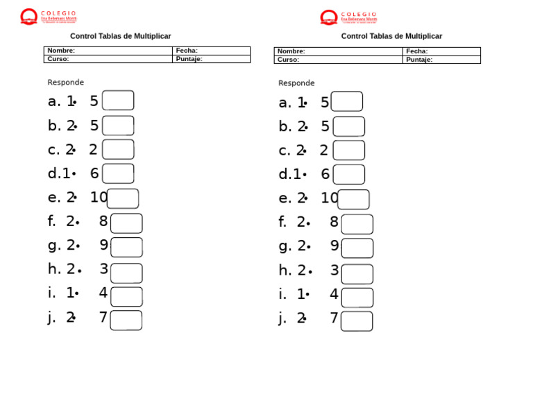 Control de Las Tablas Semana 9 | PDF