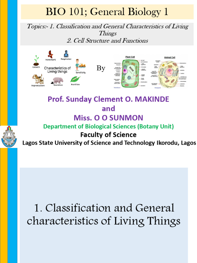 Classification and General Characteristics of Living Things | PDF ...