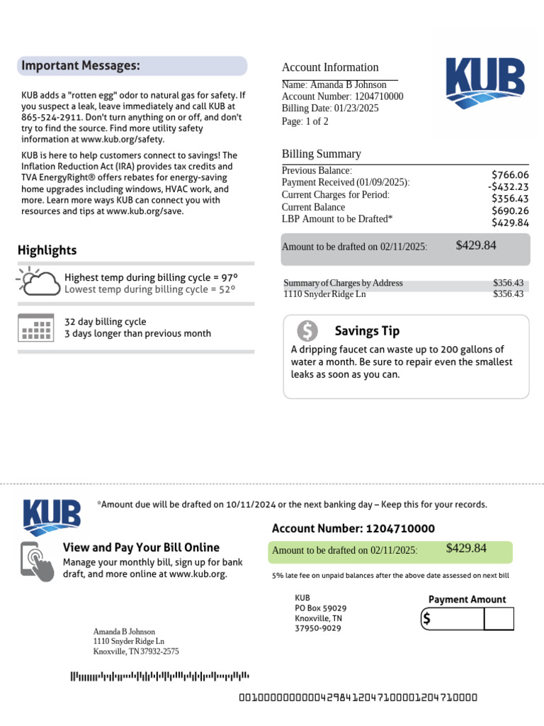 KUB Bill and Payment Information | PDF | Banks | Payments