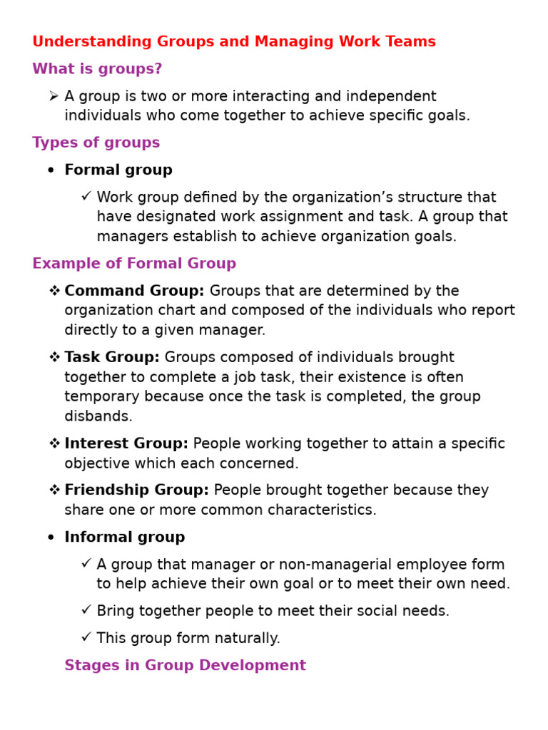 Understanding Group and Managing Work Team | PDF | Goal | Motivational