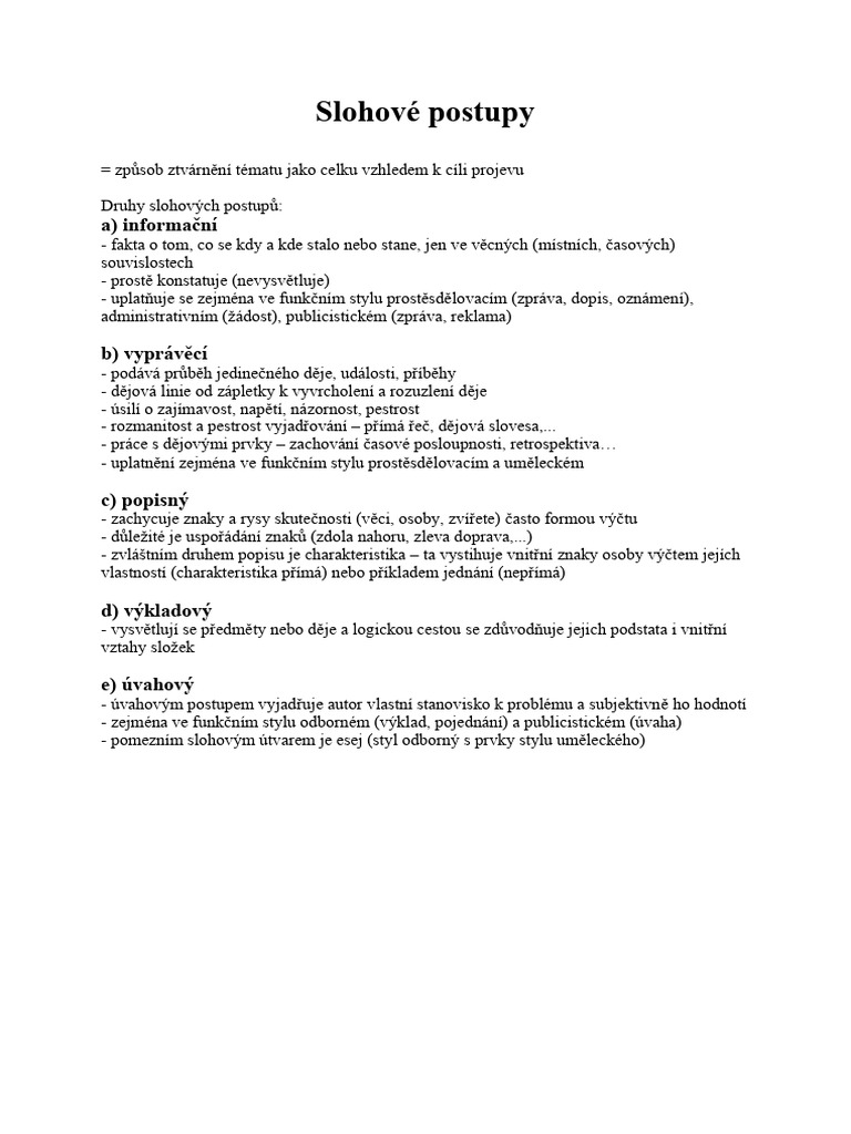 Slohové Postupy | PDF